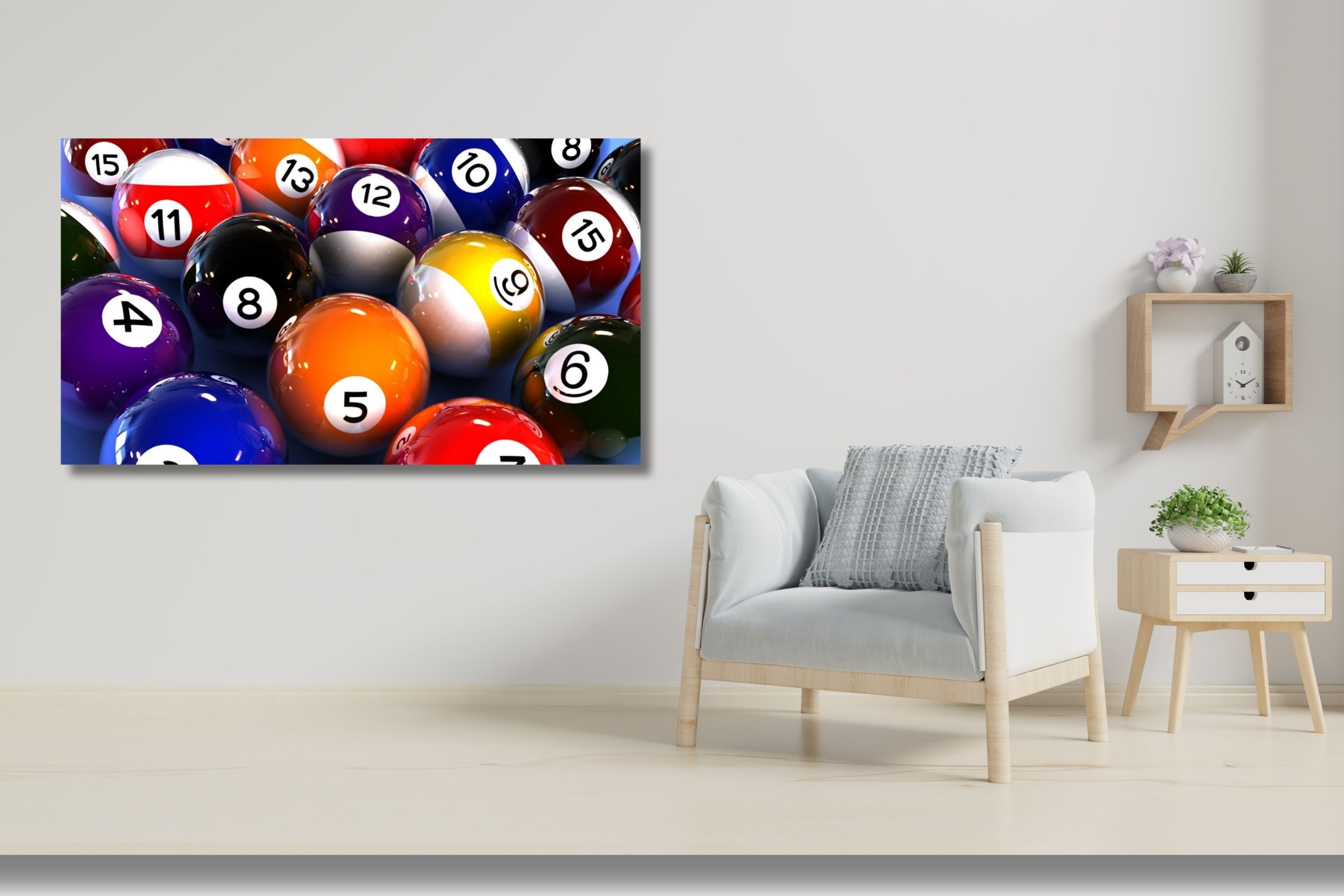 Billiard Balls Poster/canvas Wall Art,billiards Wall Art,billiard Balls ...