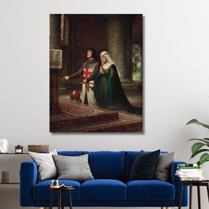 Edmund Blair Leighton the Dedication Art Print,knight Canvas Wall Art ...