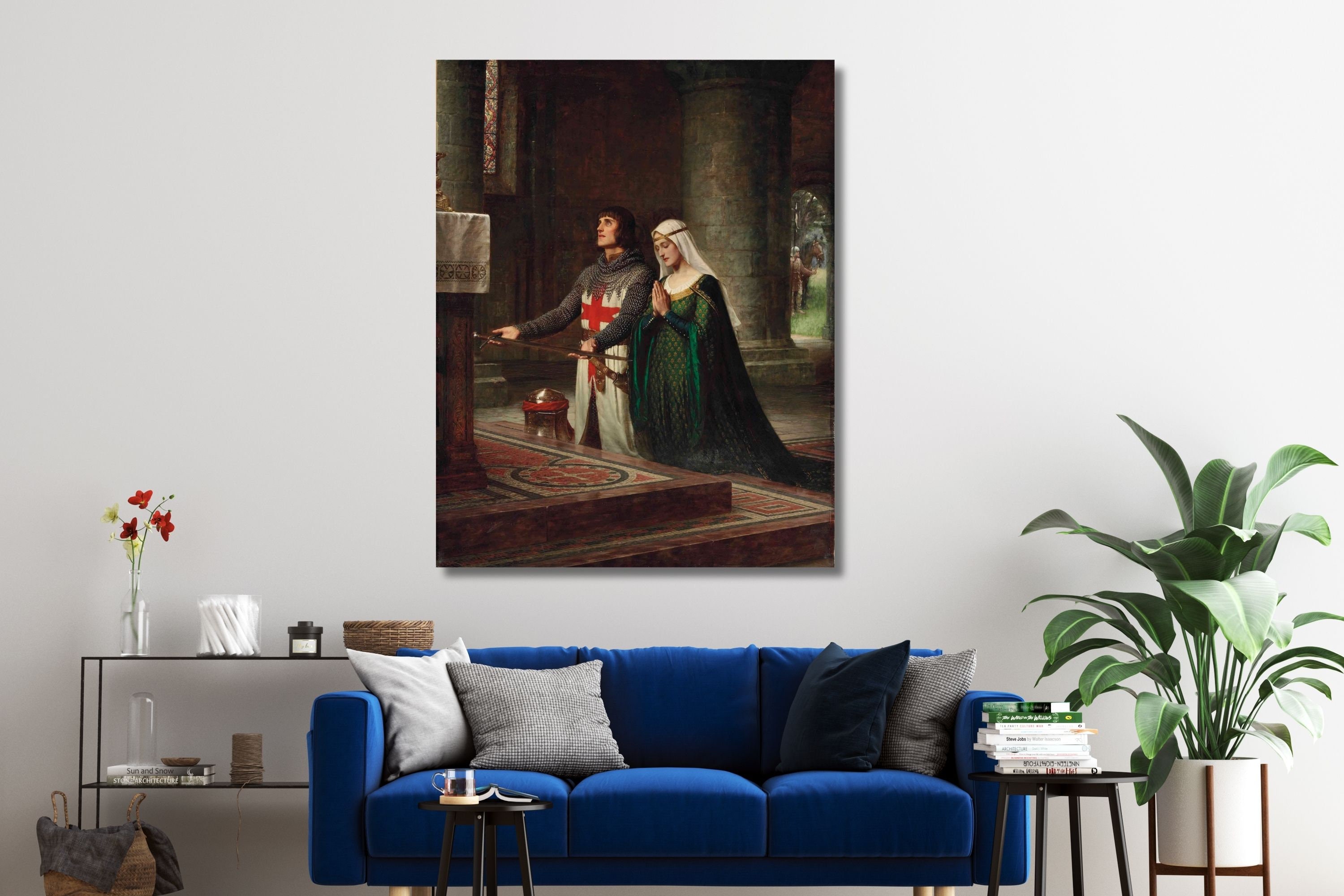 Edmund Blair Leighton the Dedication Art Print,knight Canvas Wall Art ...