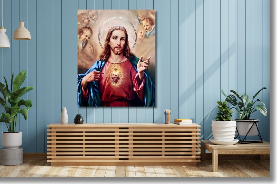 Sacred Heart of Jesus, Jesus Sacred Heart Icon Print, Catholic Art ...