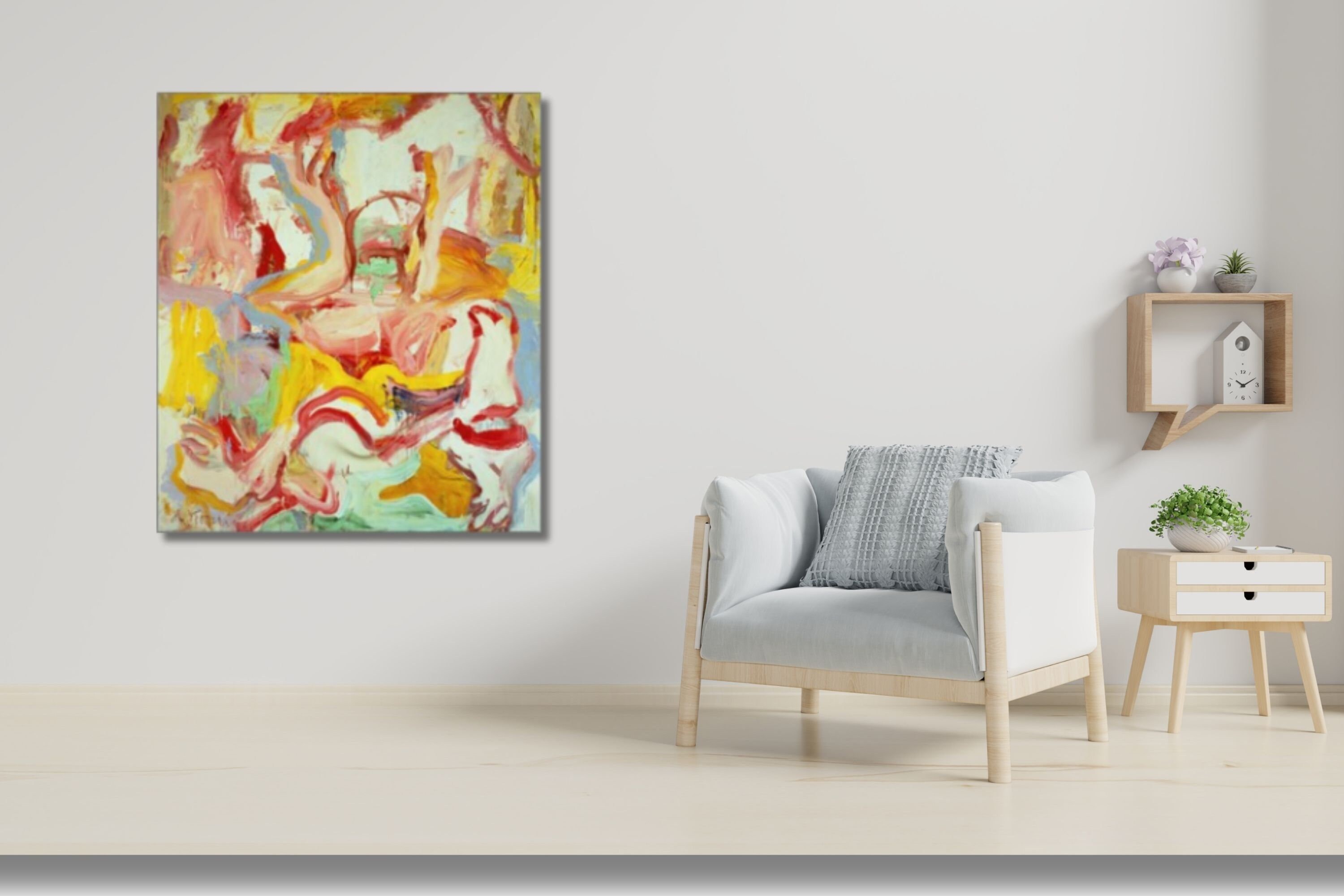 Willem De Kooning Yellow Painting Wall Art Decor,willem De Kooning ...