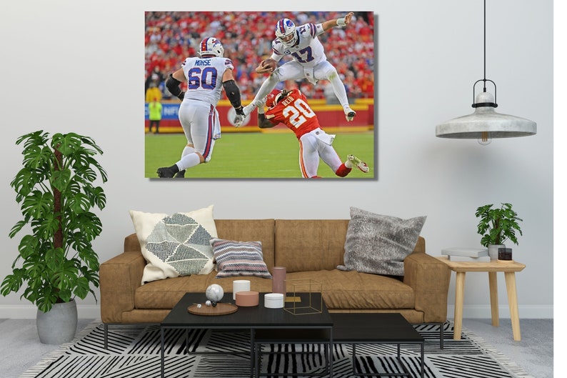 Josh Allen Poster Josh Allen Canvas Wall Art Buffalo Bills Poster ...