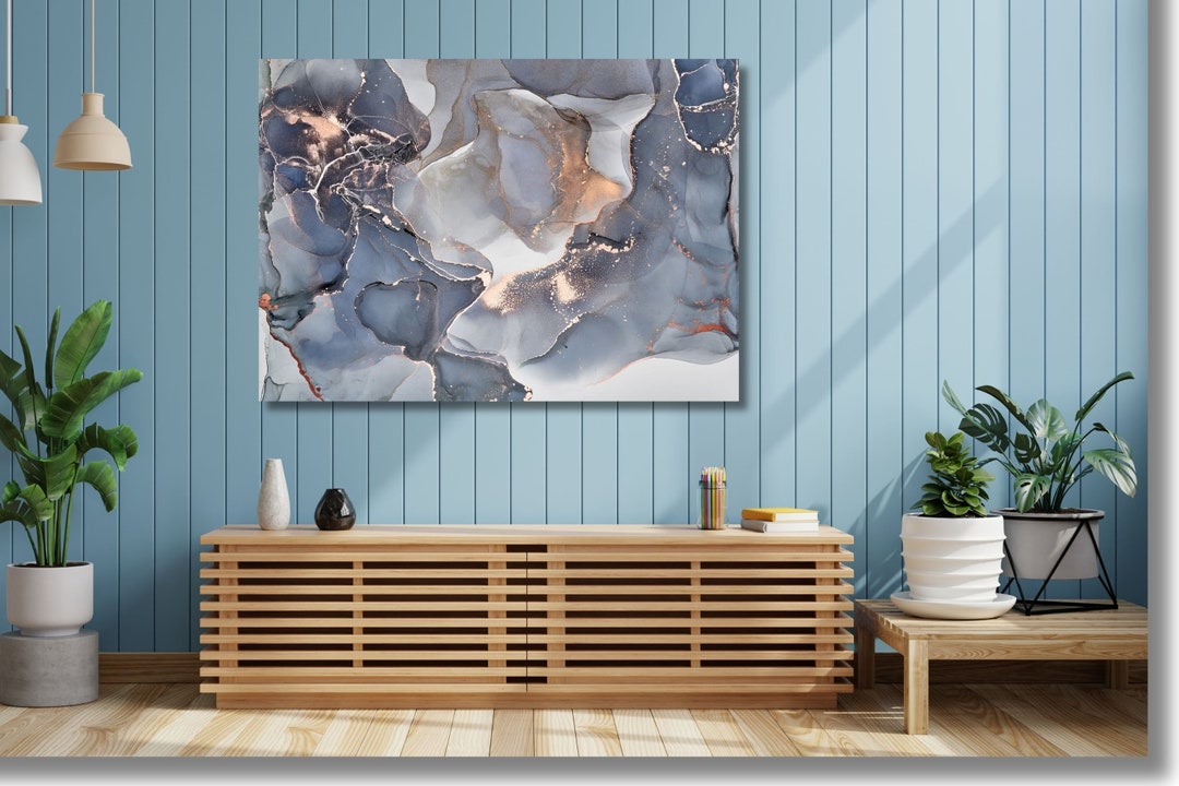Gray and Gold Marble, Abstract Wall Mural, Gray Marbrle Wallpaper ...