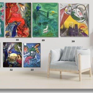 Custom Set of 3 Marc Chagall Wall Art,create Your Own Canvas Set,choose ...