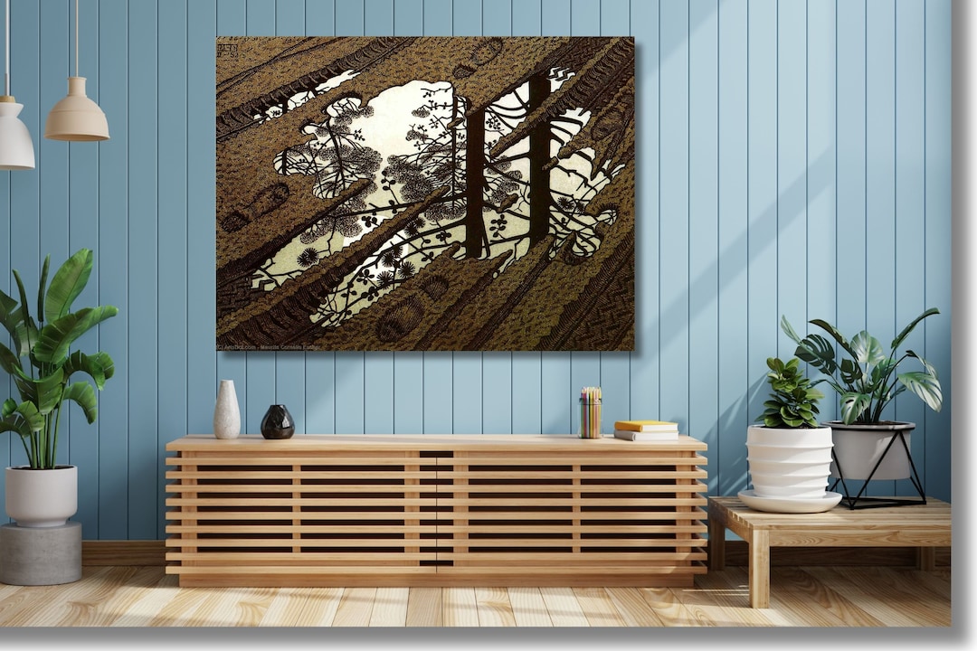 Puddle by M.C. Escher Canvas Print, Maurits Cornelis Escher Print Arts ...