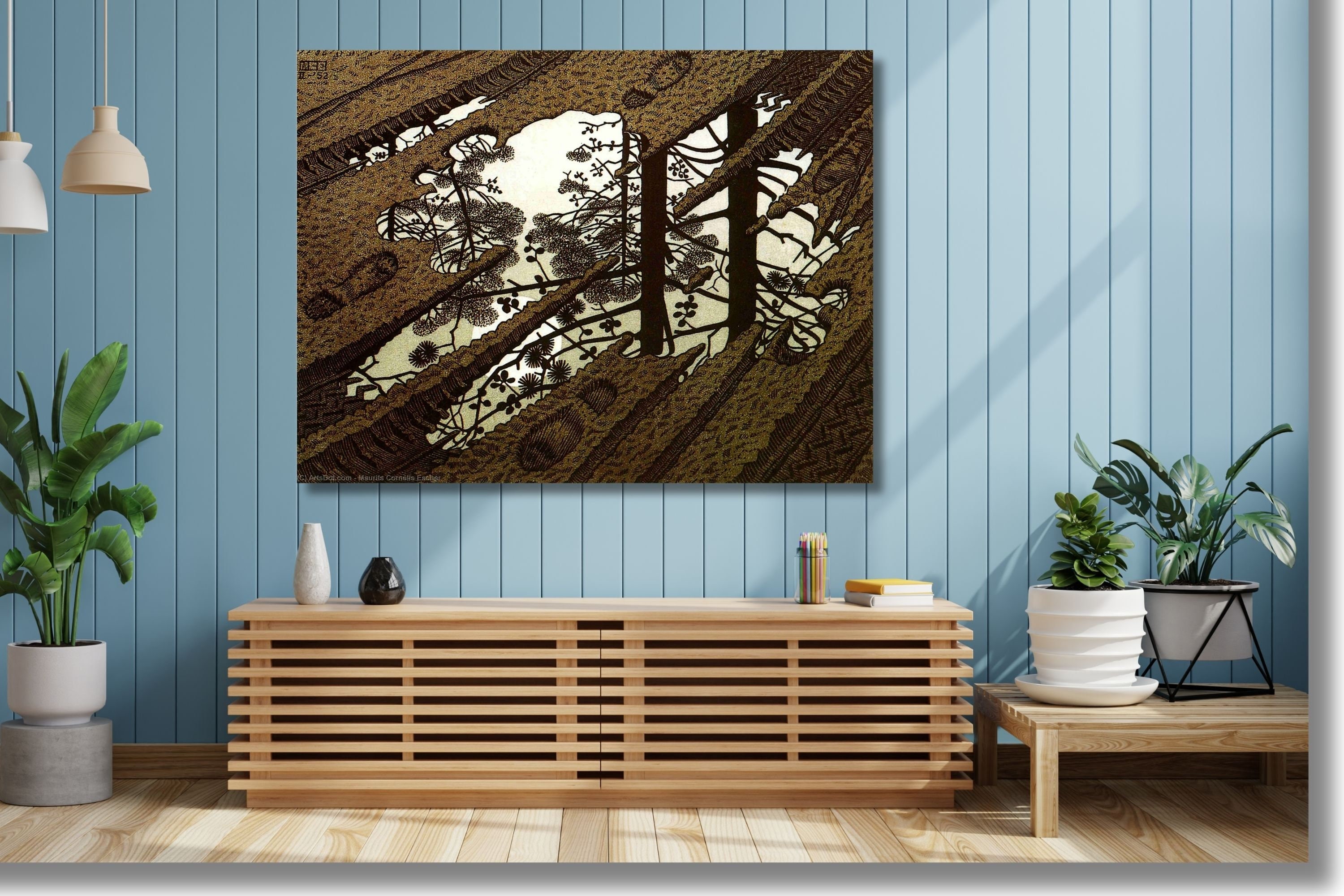 Puddle by M.C. Escher Canvas Print, Maurits Cornelis Escher Print Arts ...