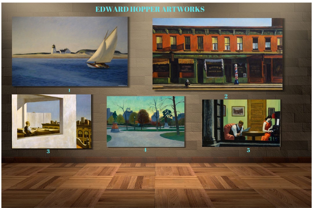 Set of 3 Edward Hopper Canvas Wall Art Print,custom Edward Hopper ...