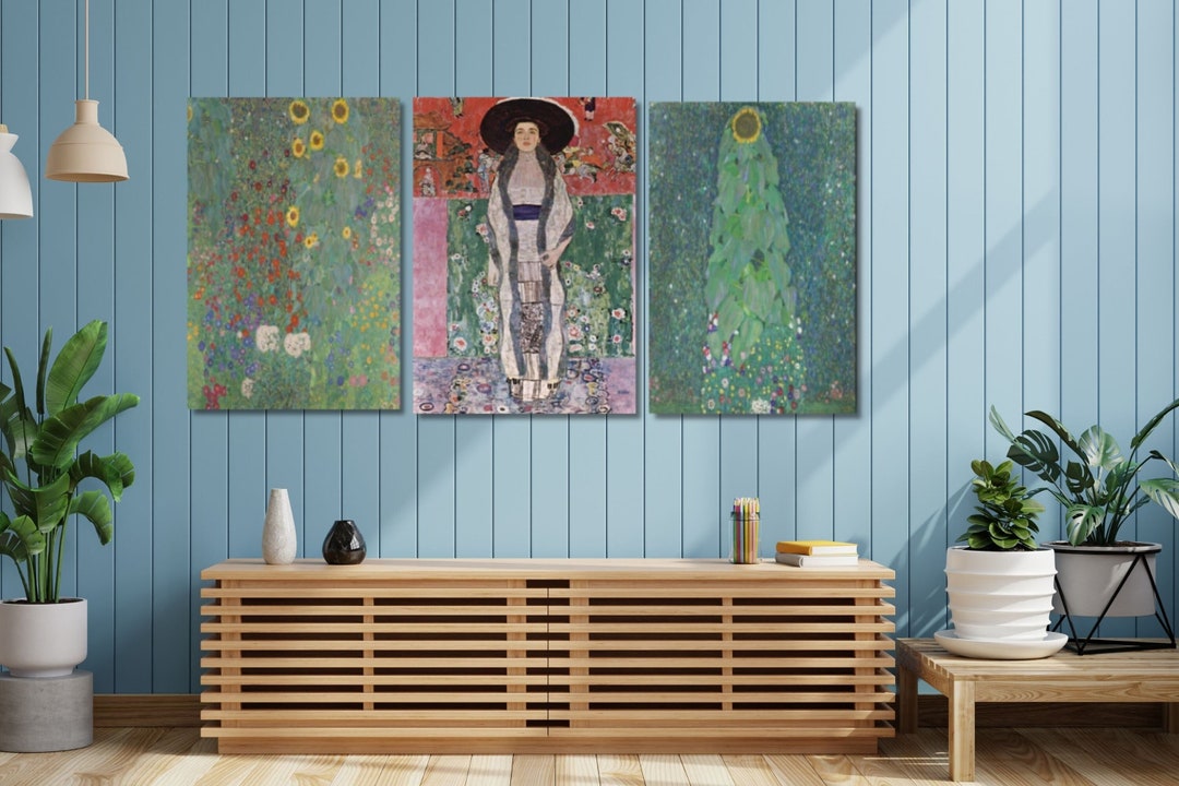 Set of 3 Gustav Klimt Freyas Tears Canvas Wall Art Gustav Klim Poster ...