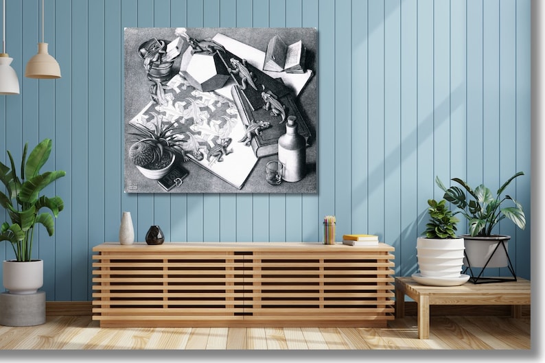 Escher Poster,relativity by Maurits Cornelis Escher Canvas Art, Op Art ...