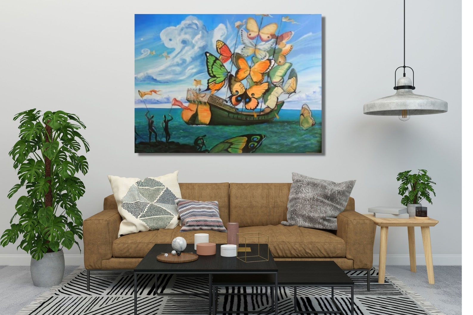 Butterfly Boat, Salvador Dali Reproduction Canvas Art Ship With ...