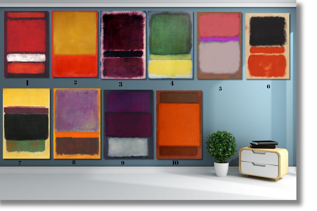 Custom Mark Rothko Wall Art, Choose One of From Rothko's 50 Artworks ...