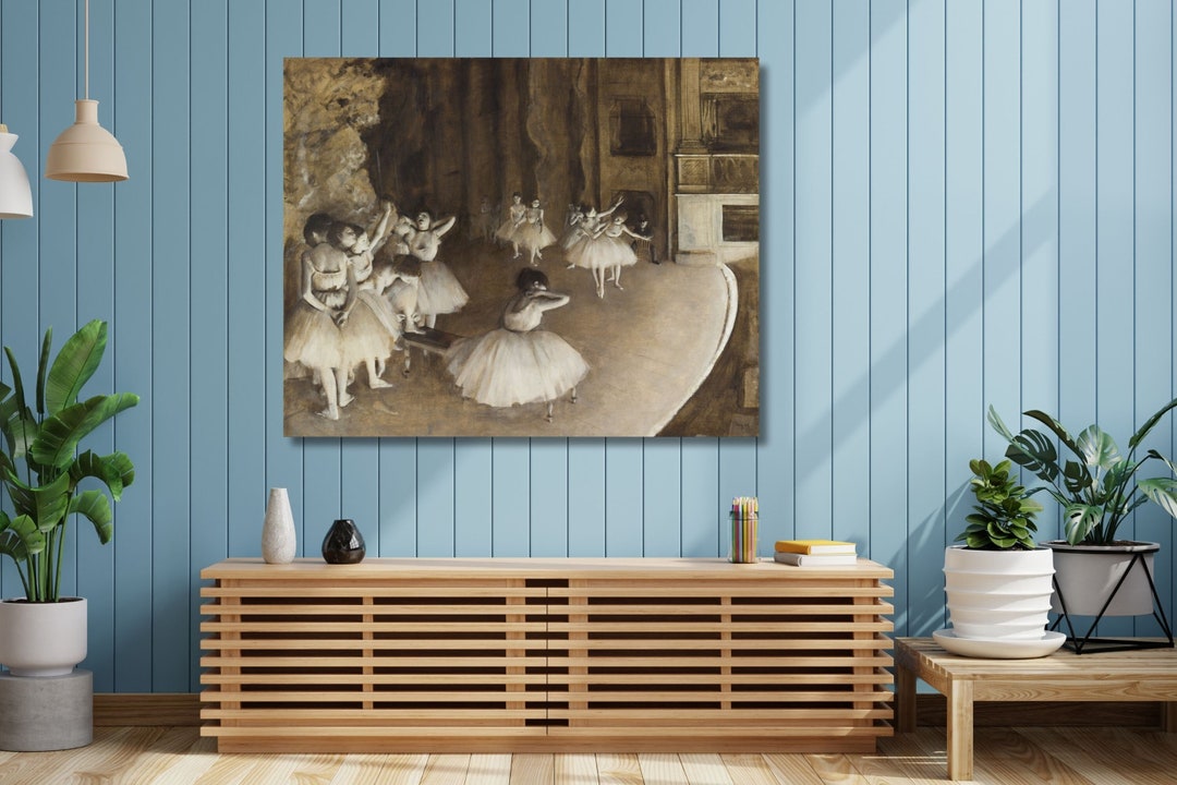 Edgar Degas the Ballet Rehearsal on Stage Canvas/poster Art ...