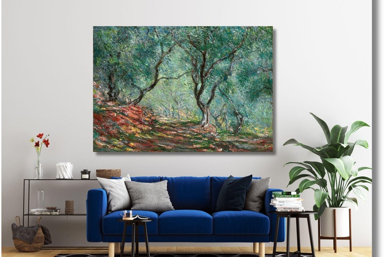 Claude Monet Framed Canvas Print, Olive Trees in the Moreno Garden 1984 ...