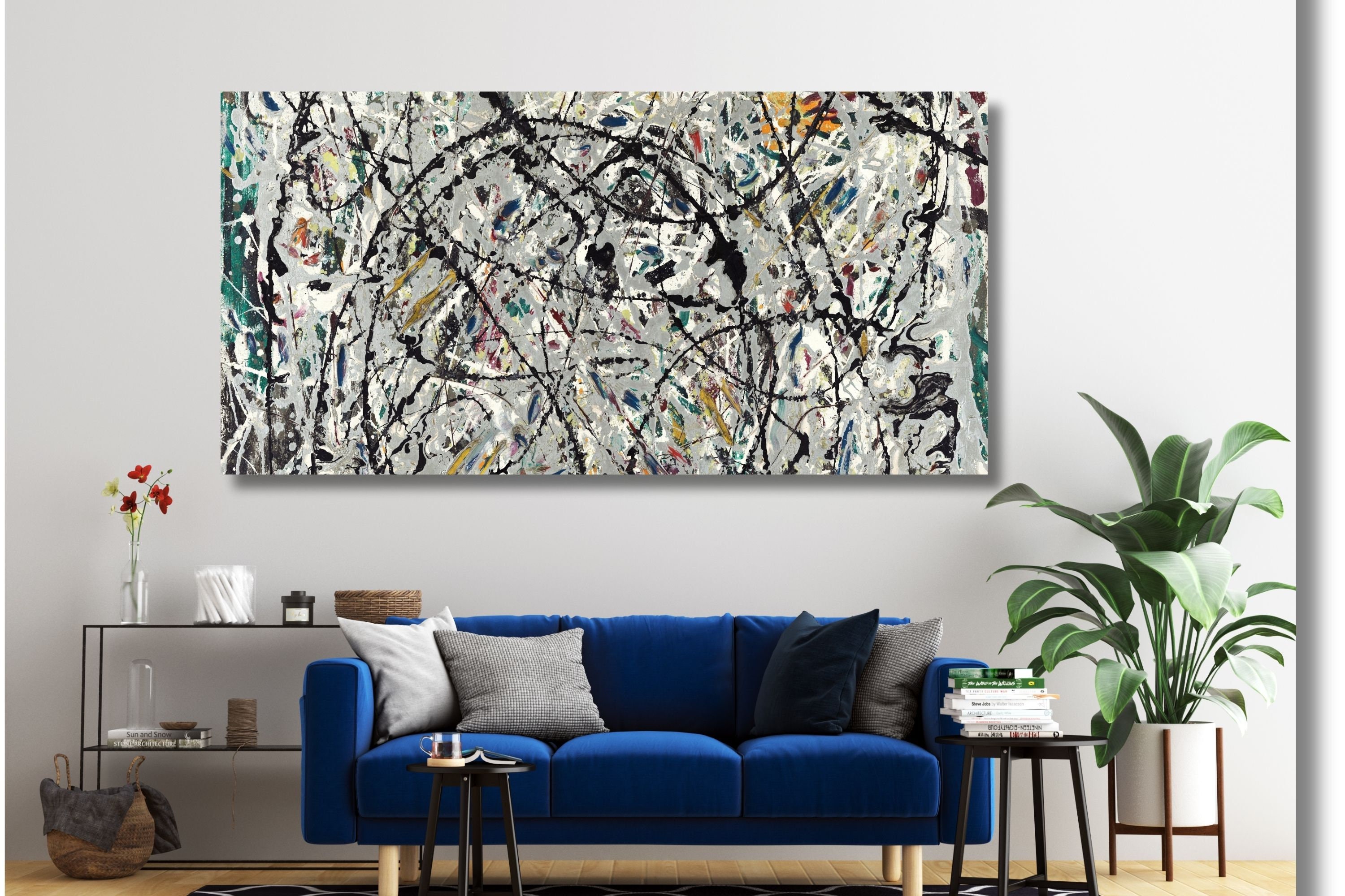 Jackson Pollock Reproduction – Abstract Expressionist Canvas Art Print ...