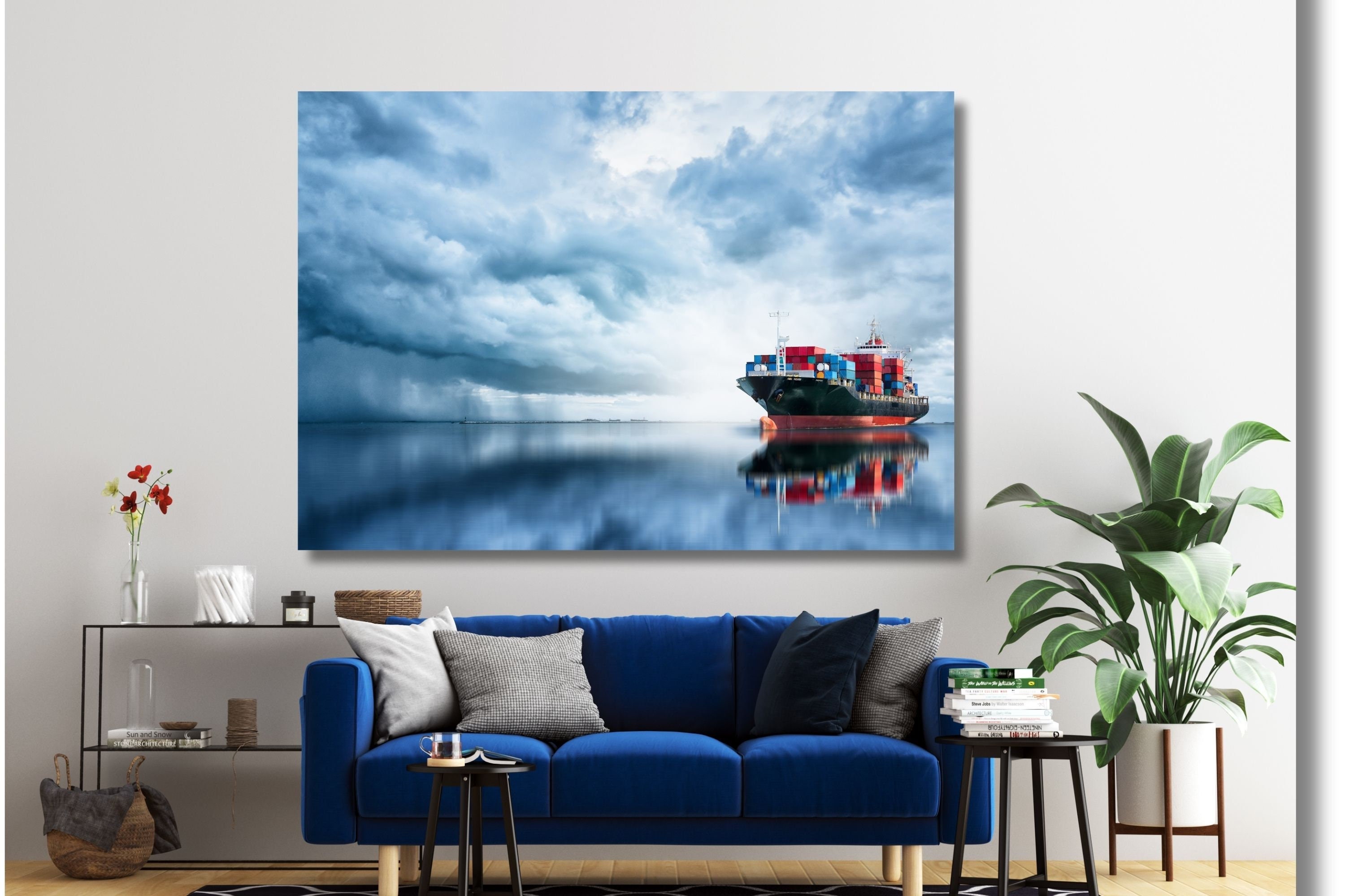 International Container Cargo Ship Poster Art Canvas Print,nautical ...