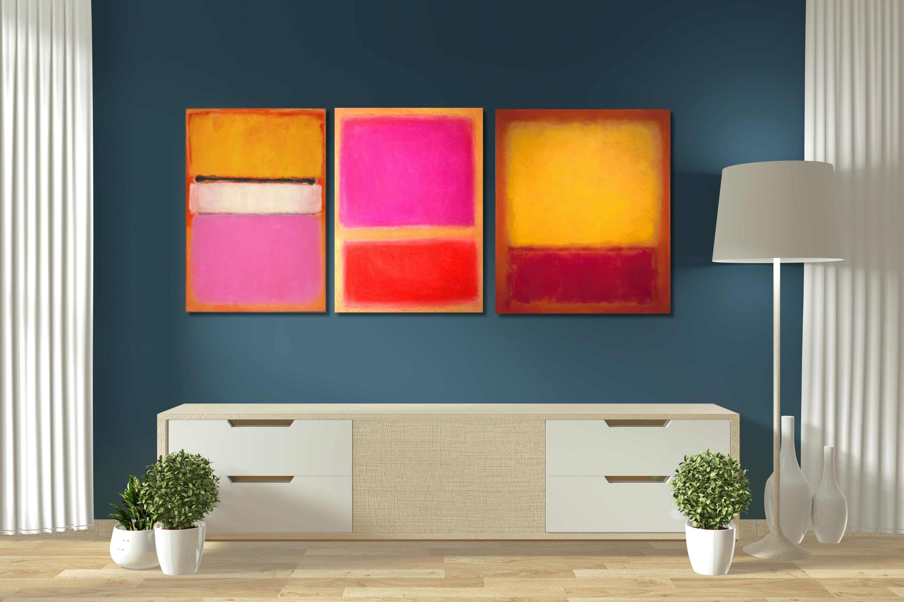 Set of 3 Mark Rothko Canvas Print, Mark Rothko Wall Arts, Mark Rothko ...