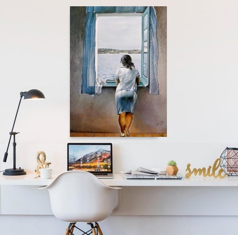 Girl at the Window by Salvador Dalí Canvas Wall Art Print - Etsy