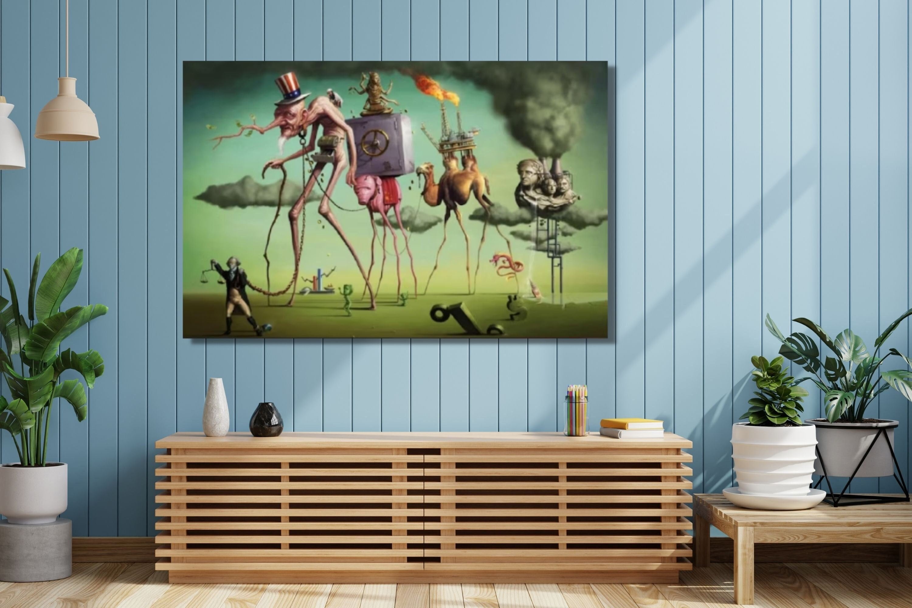 Salvador Dali the American Dream Poster Art Canvas,fine Art Print ...