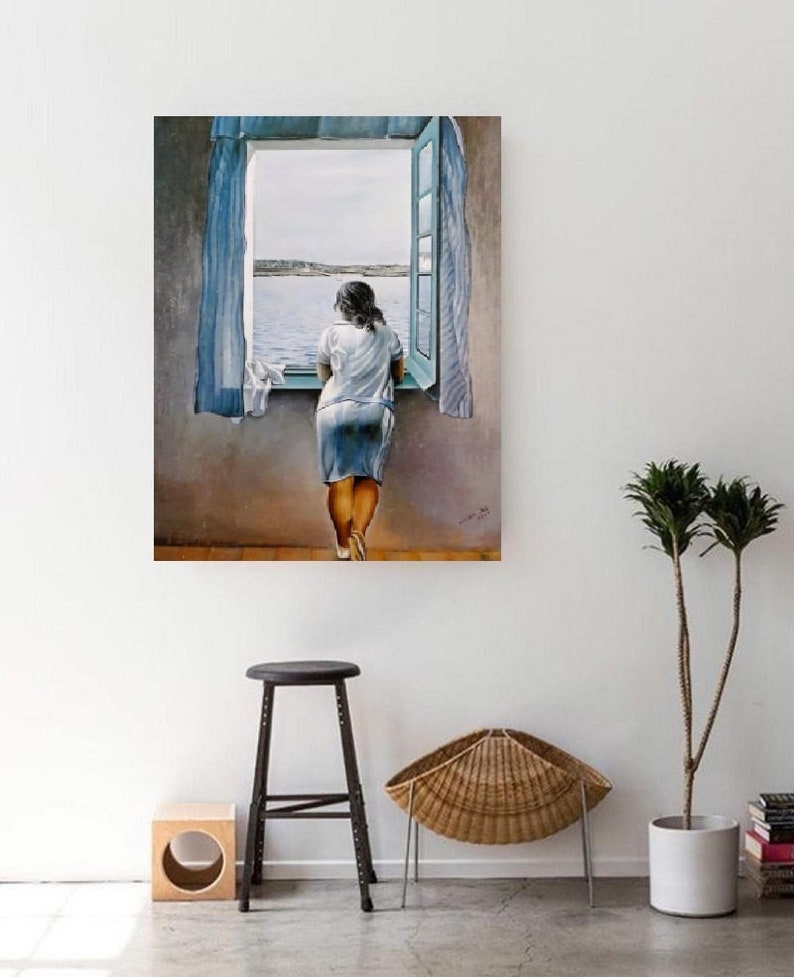 Girl at the Window by Salvador Dalí Canvas Wall Art Print - Etsy