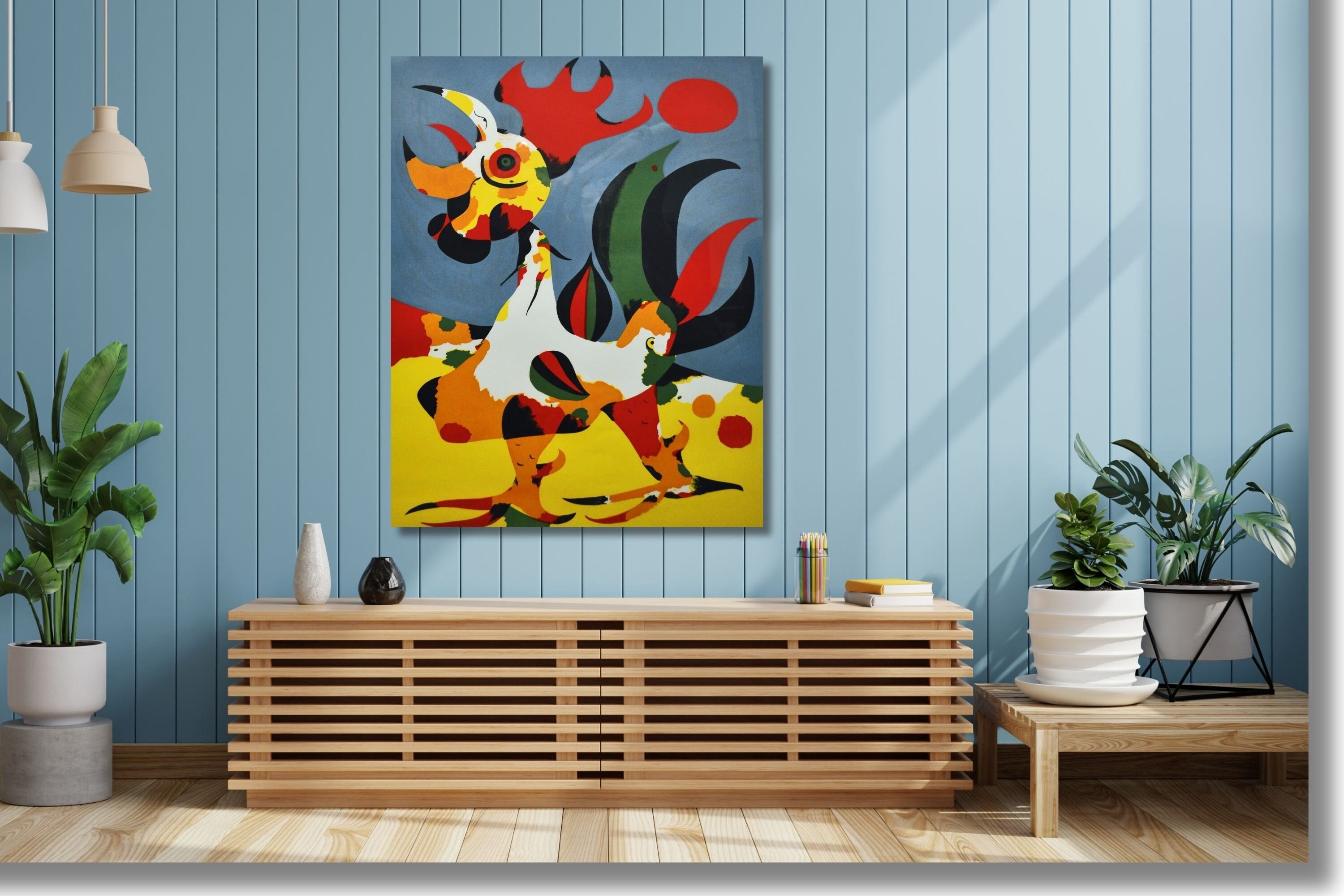 Joan Miro Le Coq , the Rooster-1939 Art Print,joan Miró Canvas Wall Art ...