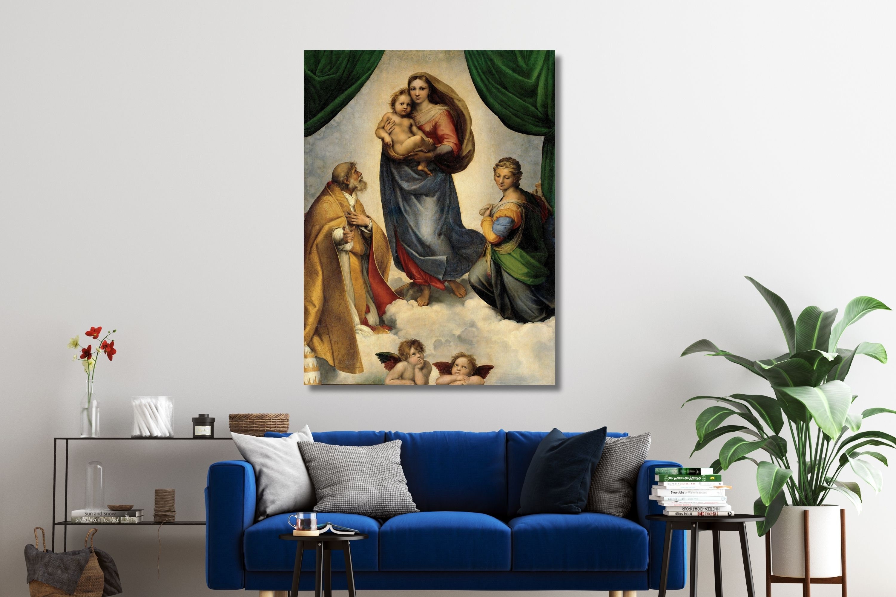 Raphael Sistine Madonna Art Print,raffaello Santi Canvas Wall Art ...