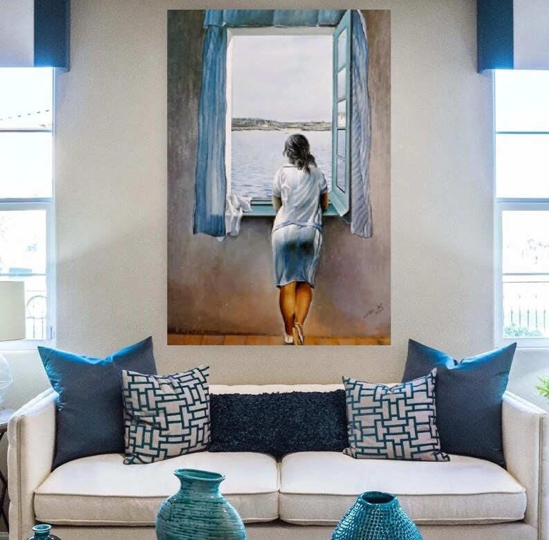 Girl at the Window by Salvador Dalí Canvas Wall Art Print - Etsy