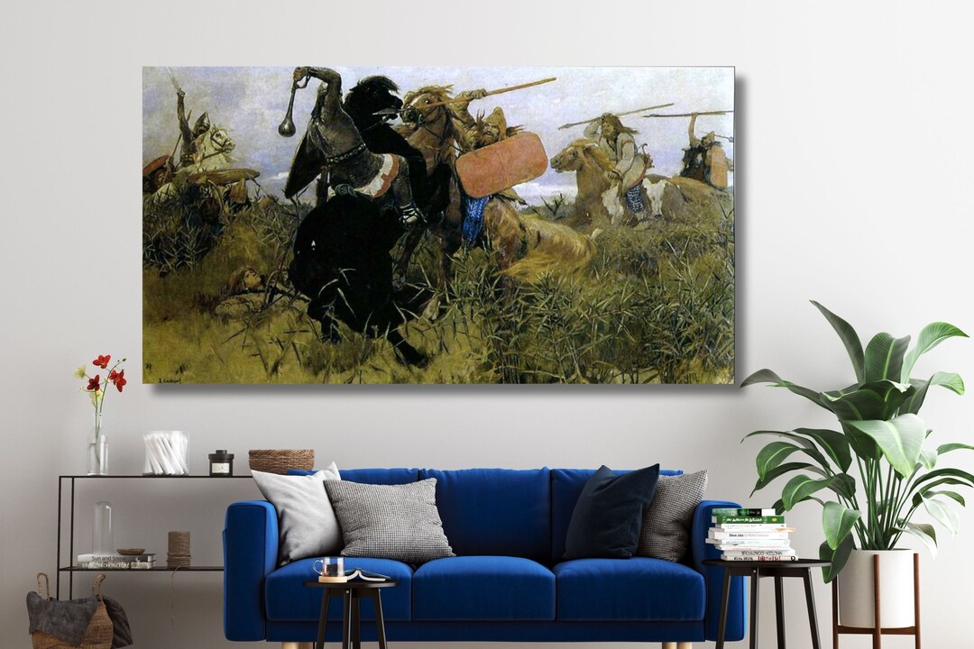Viktor Vasnetsov War of the Scythians and Slavs Art Print,viktor Mikhaylovich Vasnetsov Canvas ...