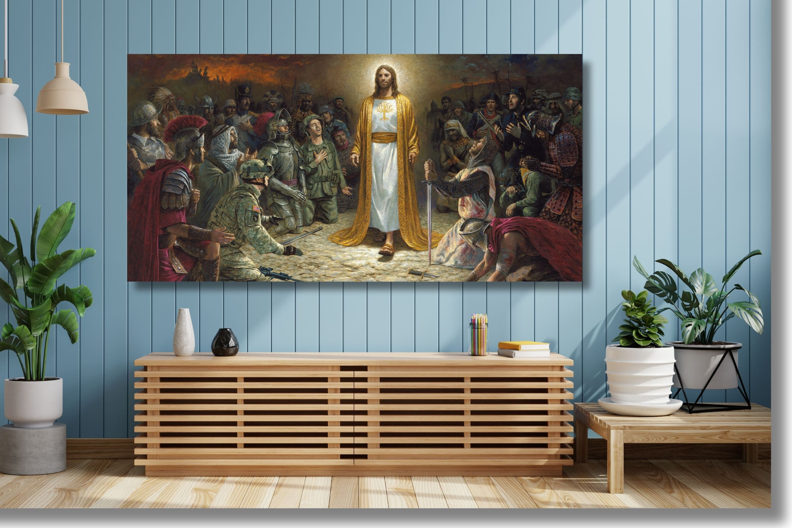 Jesus Christ With Soldiers and People Poster Art Printlord - Etsy