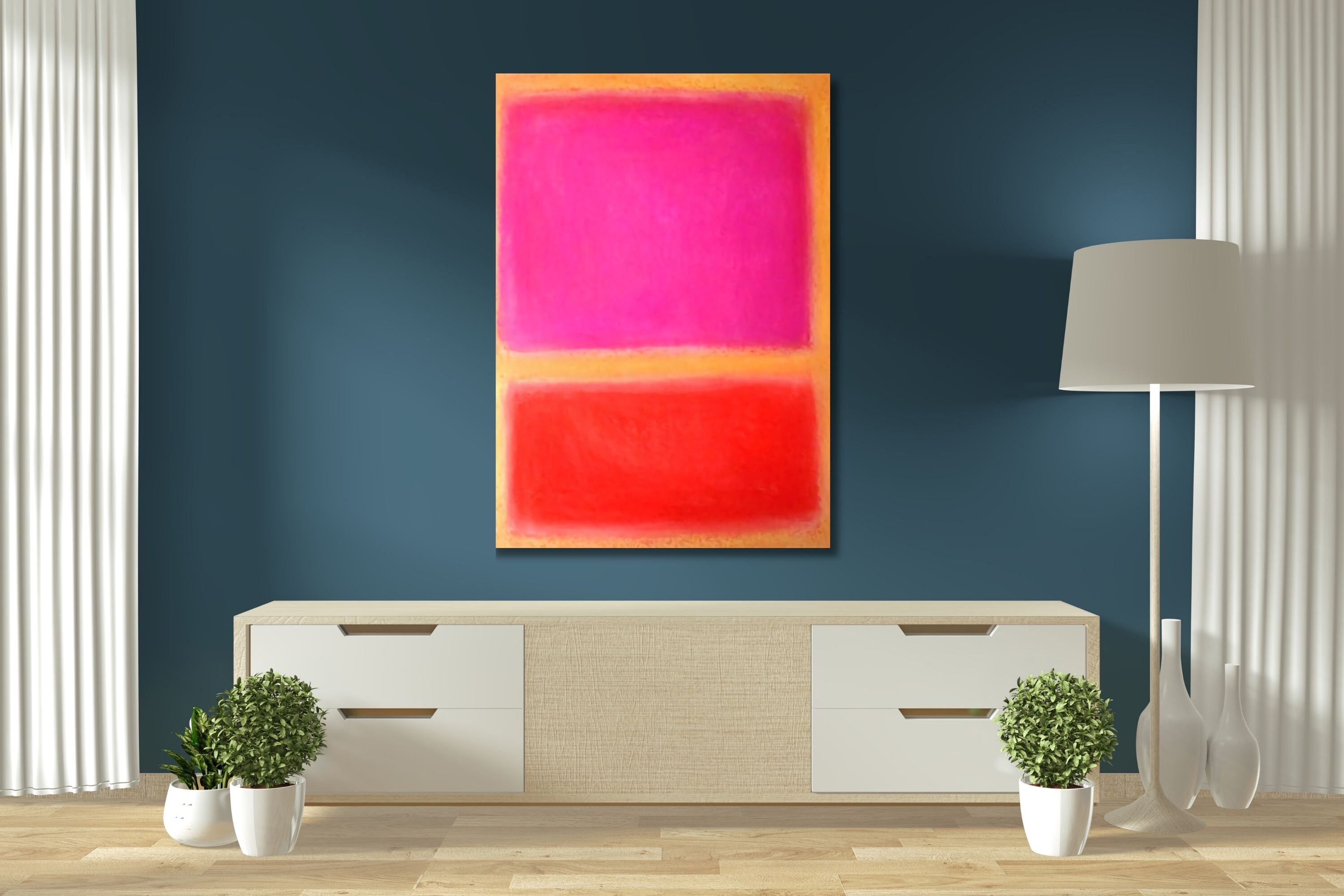 Mark Rothko Red Pink Reproduction Print Art,pink Modern Painting Wall ...