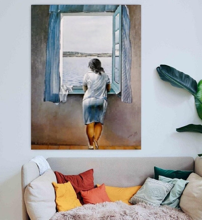 Girl at the Window by Salvador Dalí Canvas Wall Art Print - Etsy