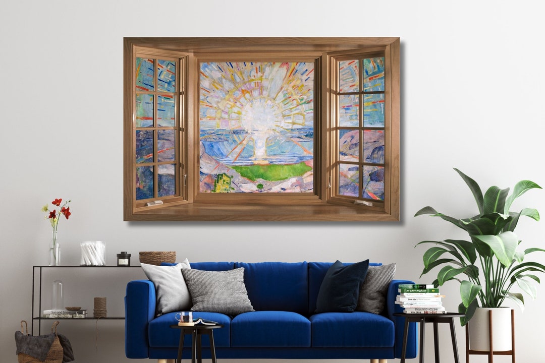 Window View Canvas Open Window Canvas Sun Wall Art Print,edvard Munch ...