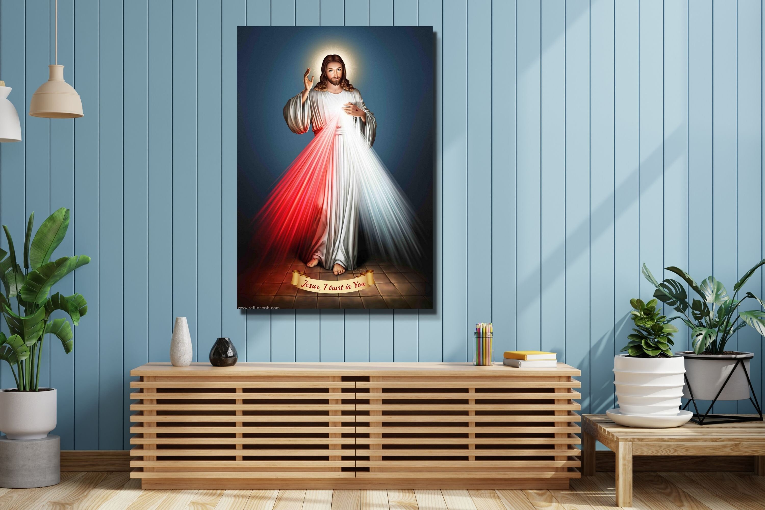Jesus Divine Mercy I Trust in You, Poster Prints Canvas Wall Art, Home ...