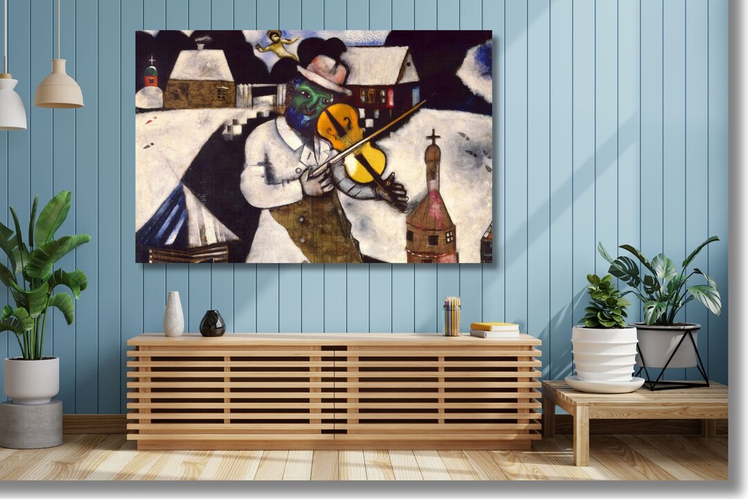 Marc Chagall 1913 the Fiddler Painting Print Reproduction Wall Art ...