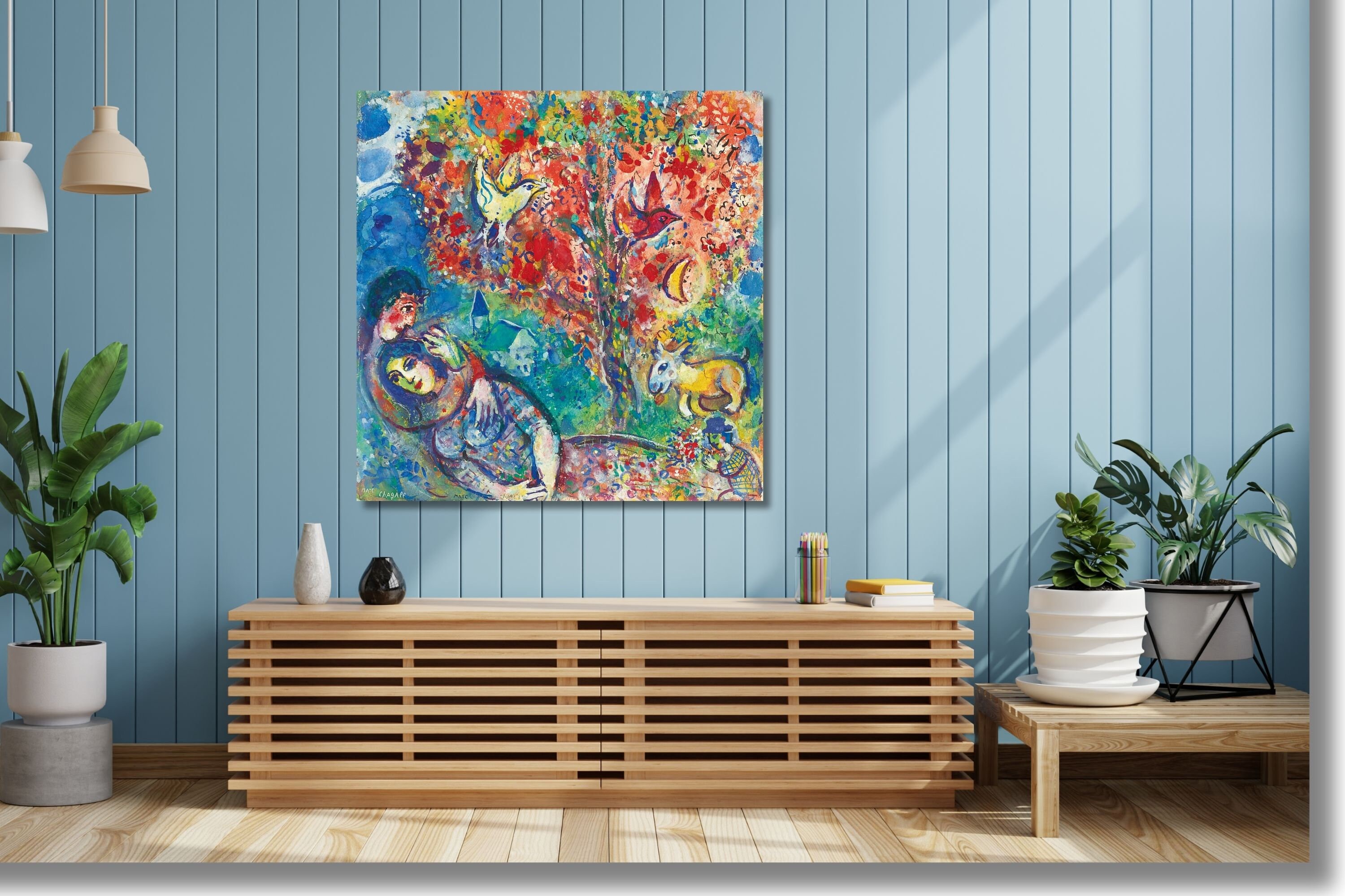 Marc Chagall Couple Under Tree Canvas Wall Art Poster,reproduction ...