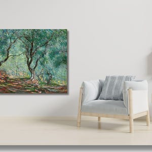 Claude Monet Framed Canvas Print, Olive Trees in the Moreno Garden 1984 ...