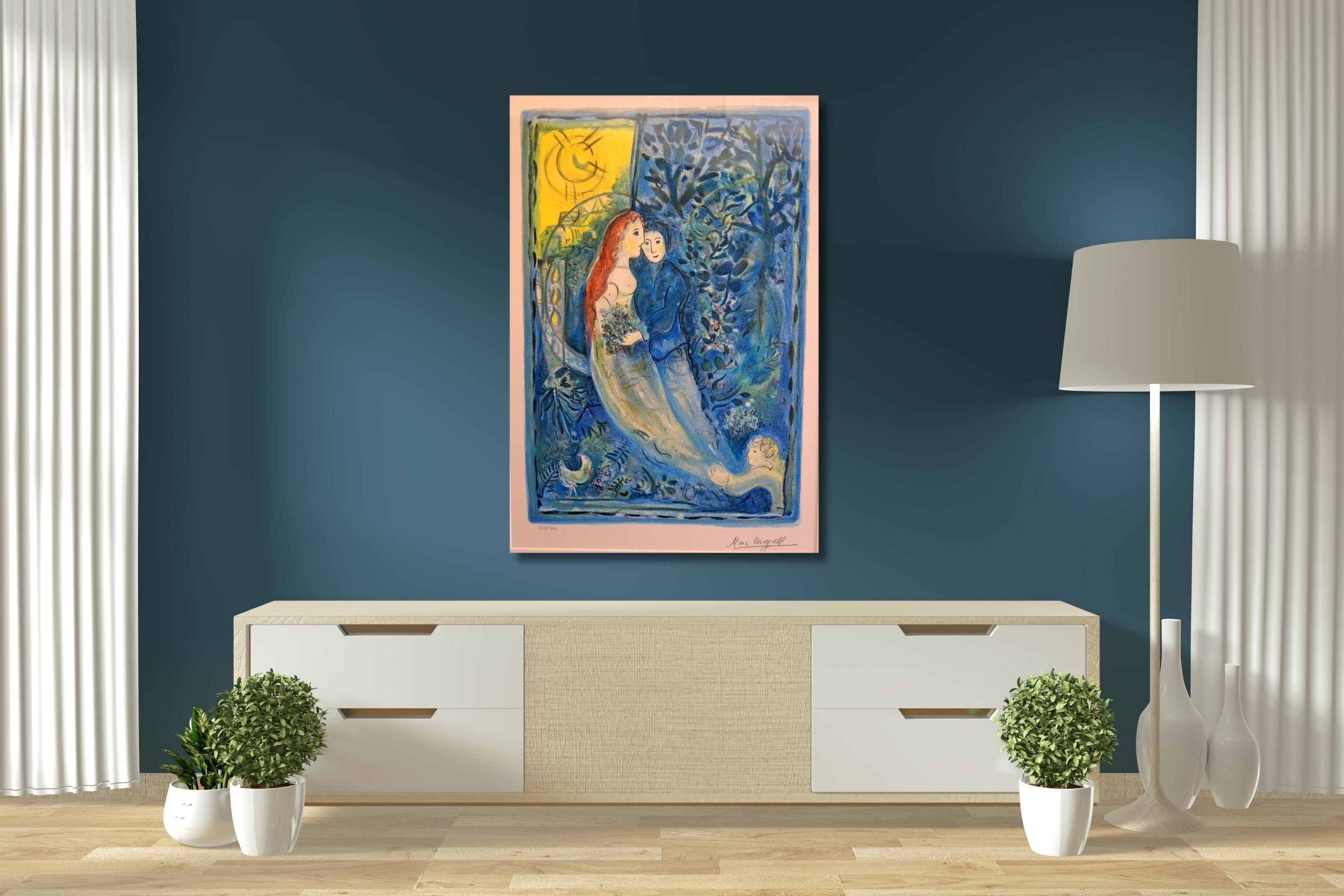 Marc Chagall Bride and Groom Canvas Art Posterchagall Canvas - Etsy