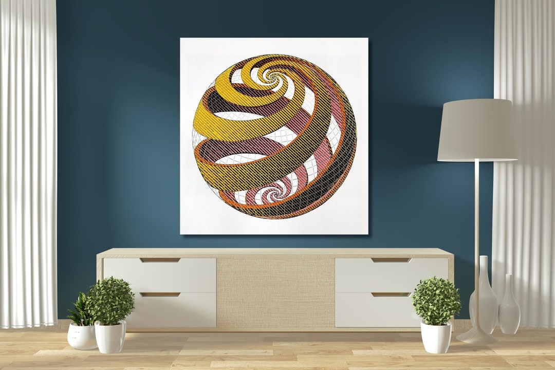 M. C.escher Canvas Wall Art ,MC Escher Sphere Spirals Art Print ...