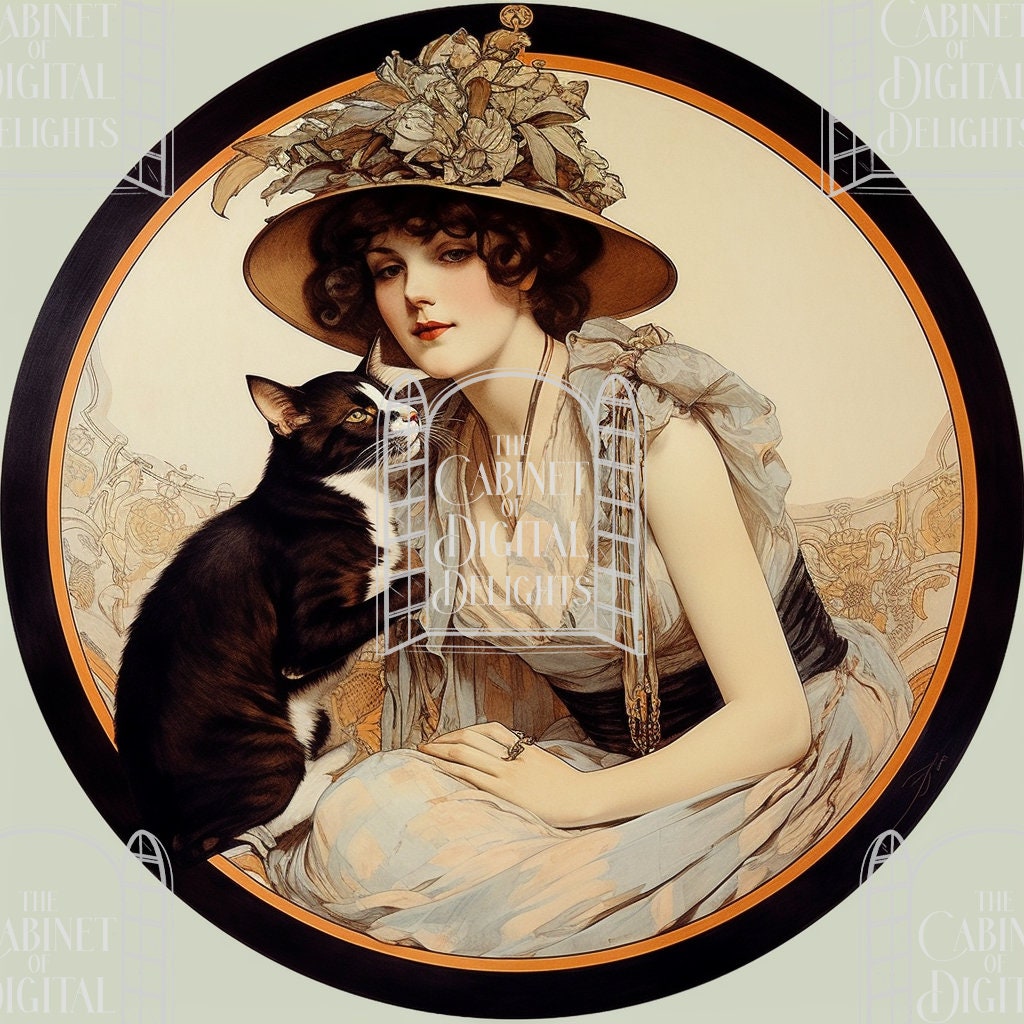 Edwardian Cat Ladies Digital Clipart for Junk Journal/scrapbook PNG ...