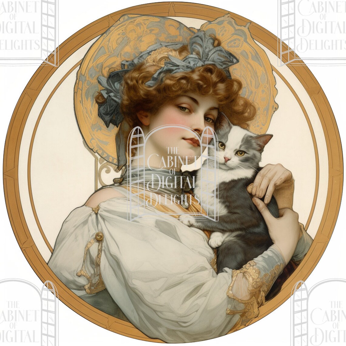 Edwardian Cat Ladies Digital Clipart for Junk Journal/scrapbook PNG ...