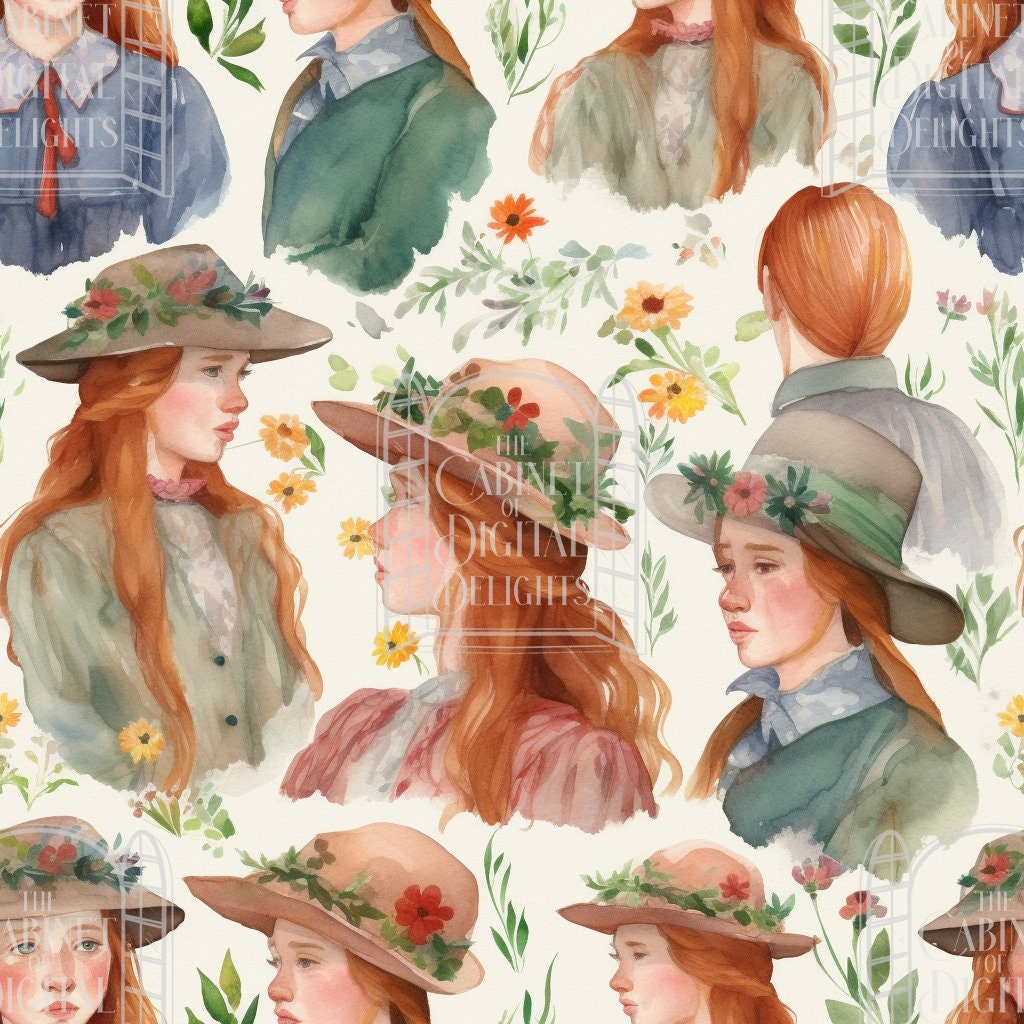 Anne of Green Gables Seamless Digital Paper Pattern Download - Etsy