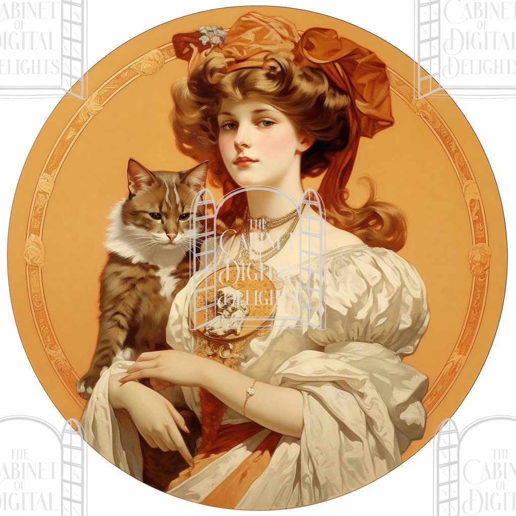 Edwardian Cat Ladies Digital Clipart for Junk Journal/scrapbook PNG ...