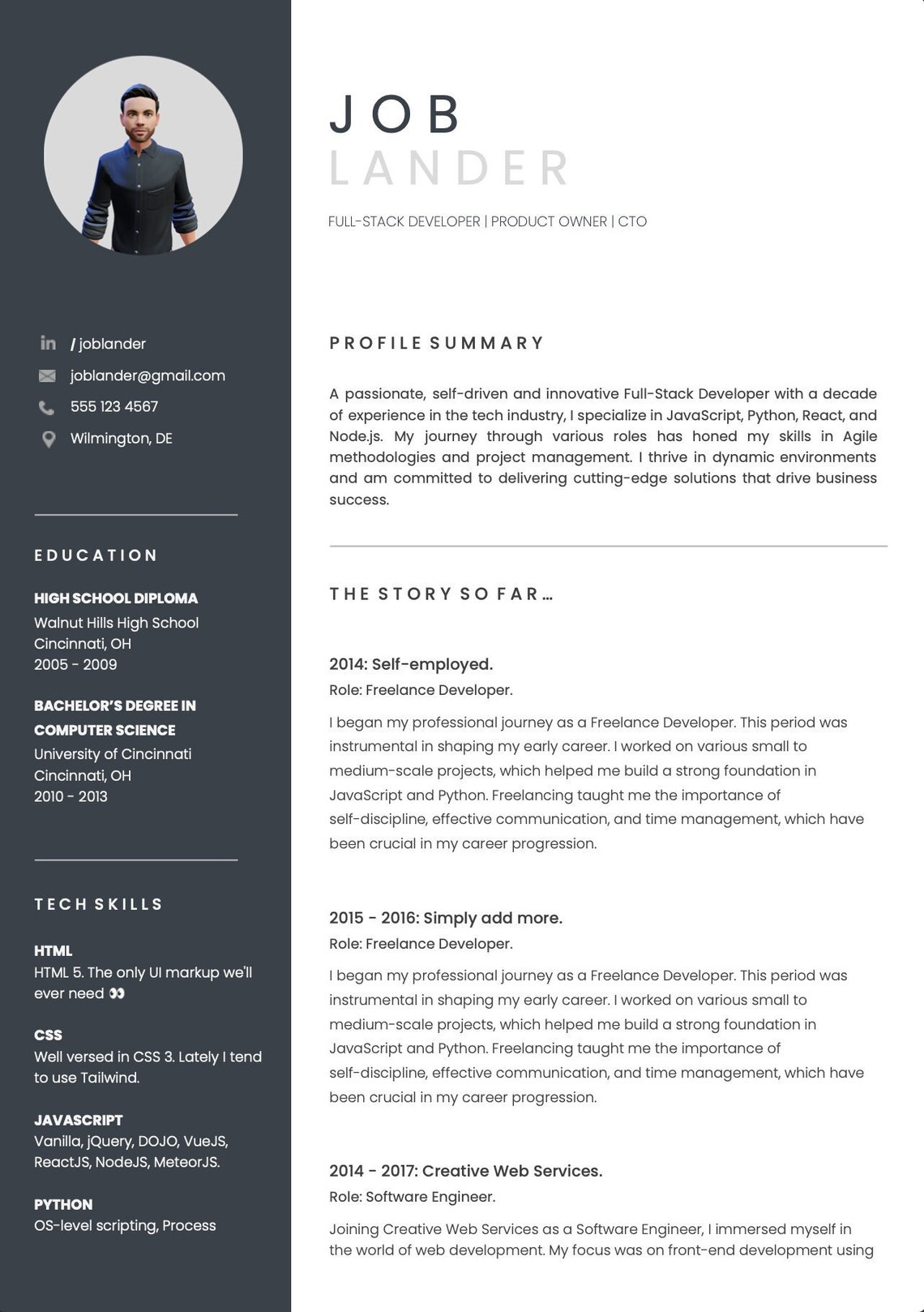 Professional Ats-friendly Resume Template - Customizable, Modern Design ...