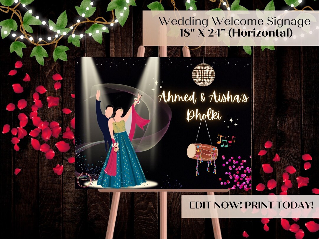 Dholak Welcome Sign as Dholki Welcome Signs, Dholak Night Signs as ...