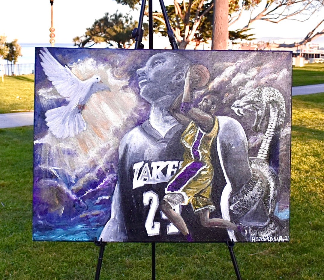 Original Tribute Painting of Kobe Bryant (lakers NBA) Mamba Mentality ...