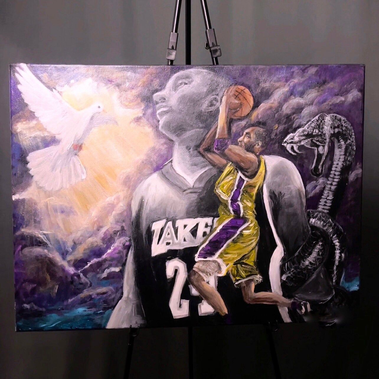 Original Tribute Painting of Kobe Bryant (lakers NBA) Mamba Mentality ...