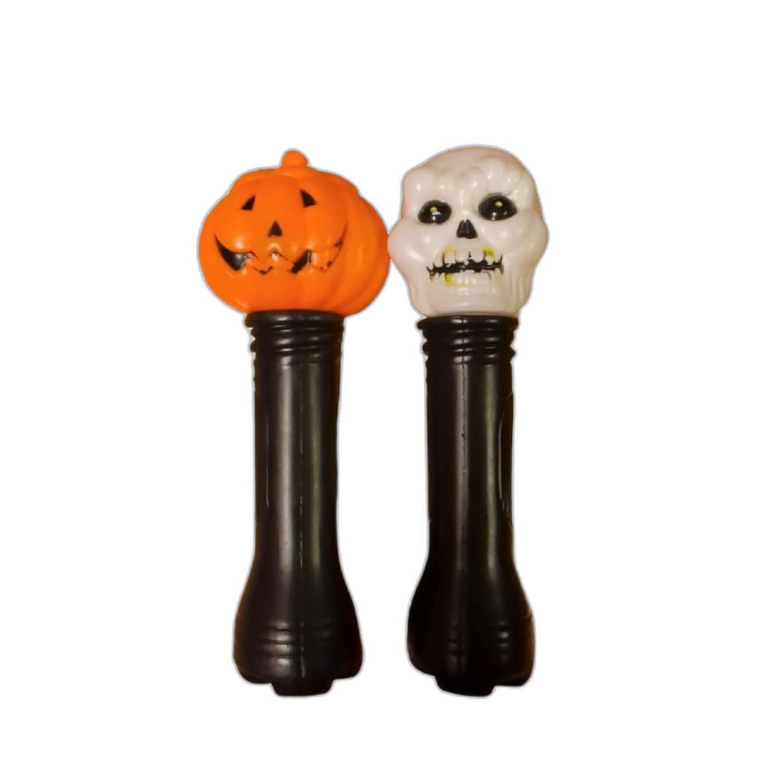 Halloween Flashlight Blinky Skull and Pumpkin Jack O Lantern Blow Mold ...