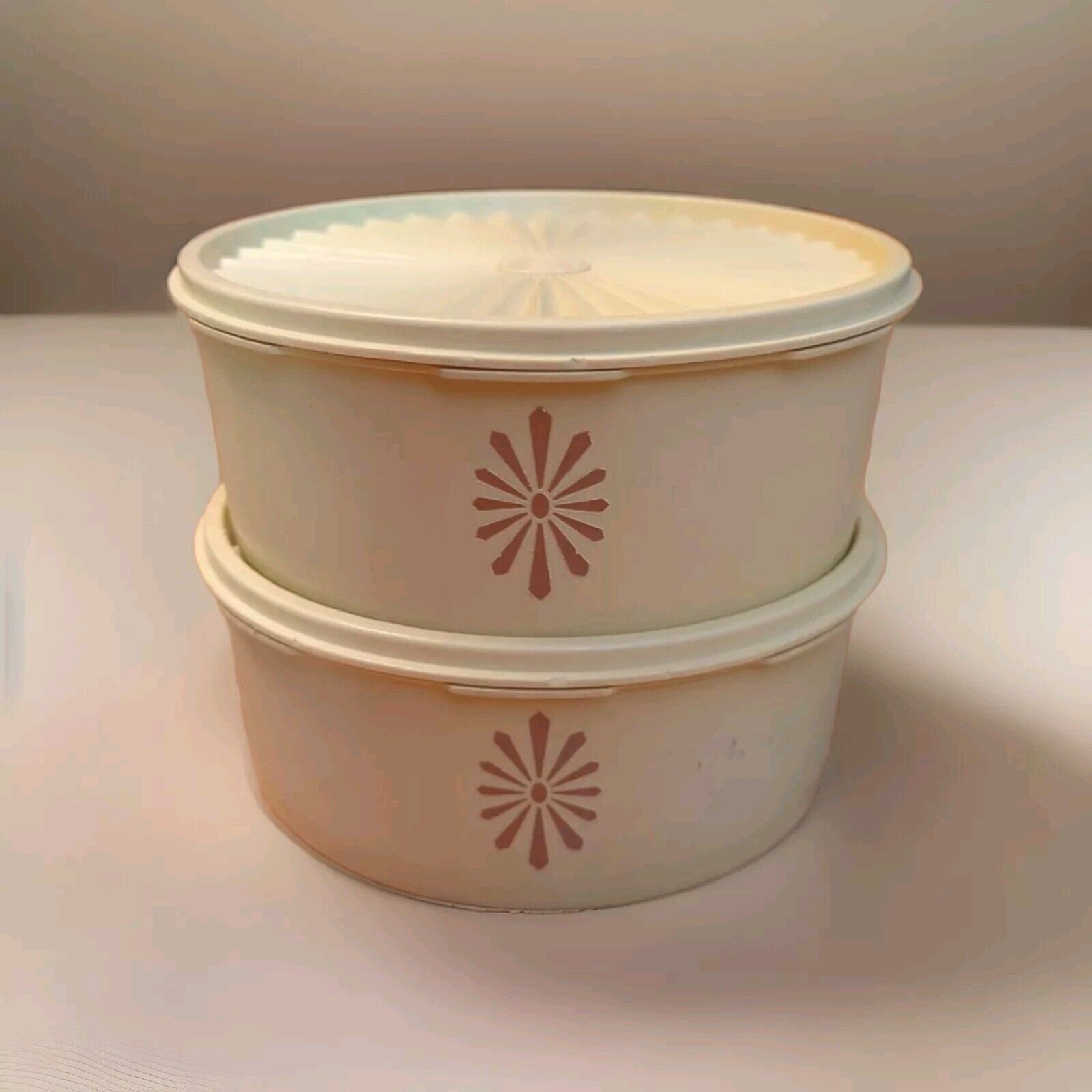 Tupperware Harvest Yellow Gold Starburst Storage Containers Set of 2 ...