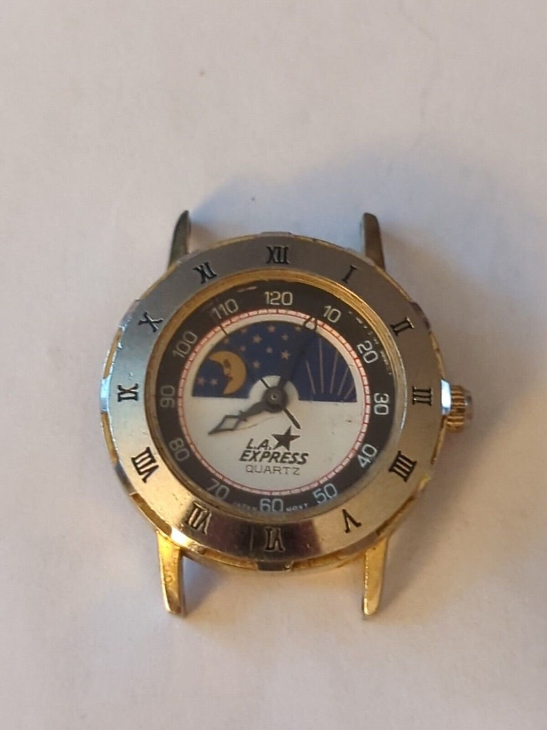 LA Express Watch Face Sun Moon Stainless Steel Vintage - Etsy