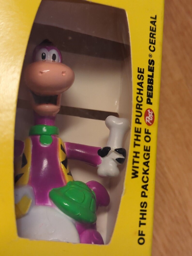 Flintstones Bedrock Bendable Dino Barney Toys Post Cereal 1992 Pebbles ...