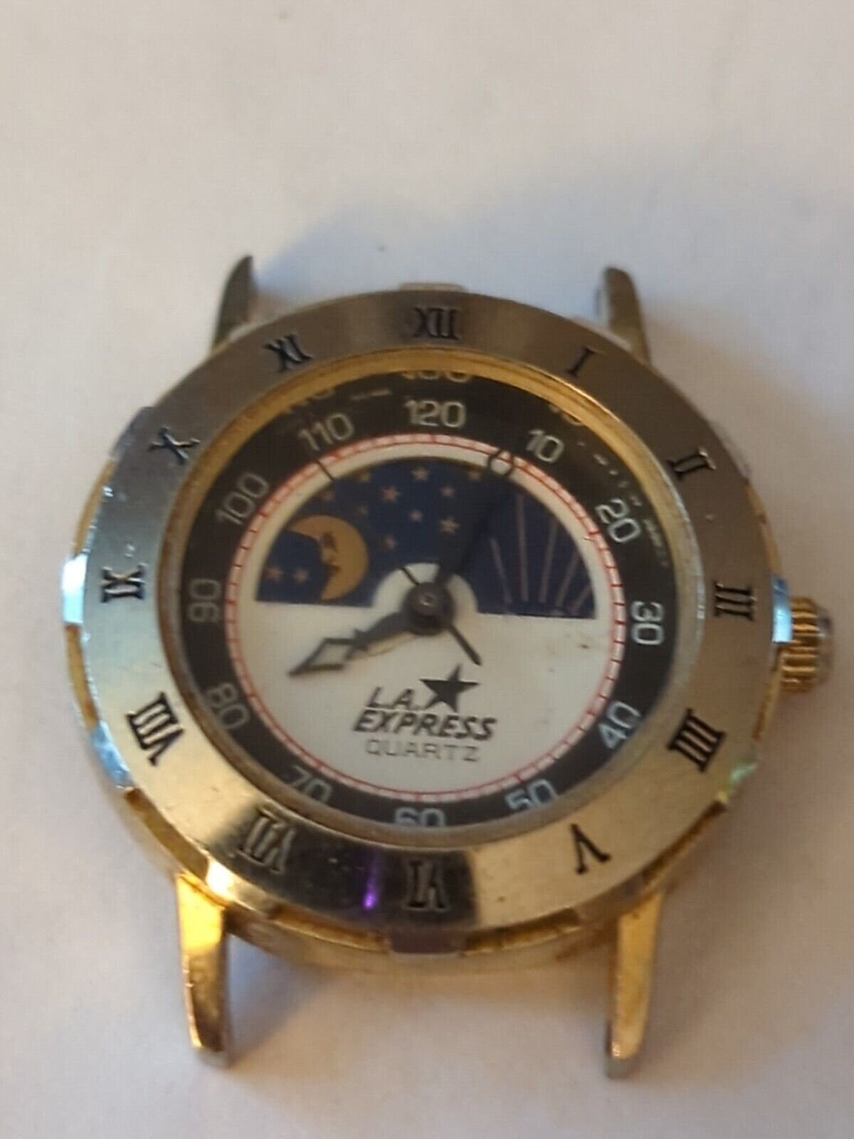 LA Express Watch Face Sun Moon Stainless Steel Vintage - Etsy
